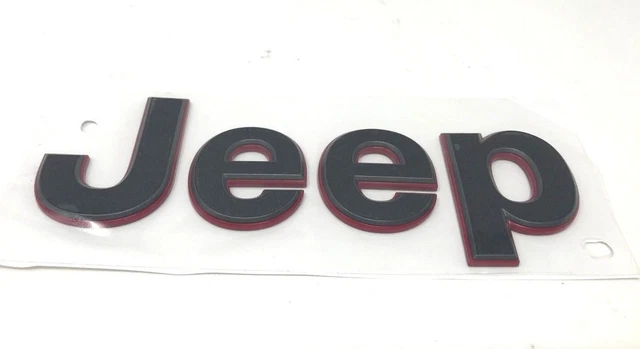 18-20 JEEP WRANGLER JL Gladiator Grey with Red Outline Nameplate Badge ...