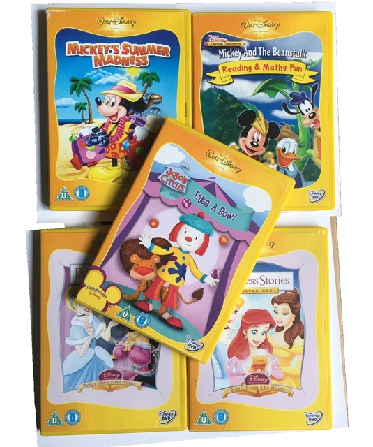 WALT DISNEY DVD Bundle x 5 MICKY PRINCESS Jojo's Circus Reading & Maths ...