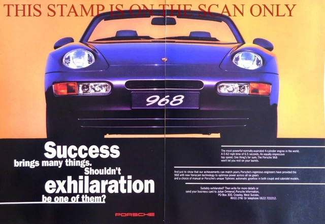 PORSCHE '968' MOTOR Car ADVERT : Original Vintage 1993 Print Ad E16/08 ...