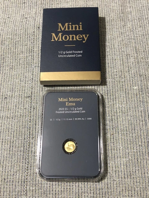 2023 $5 AUSTRALIA MINI MONEY EMU 1/2g GOLD FROSTED UNCIRCULATED COIN ...