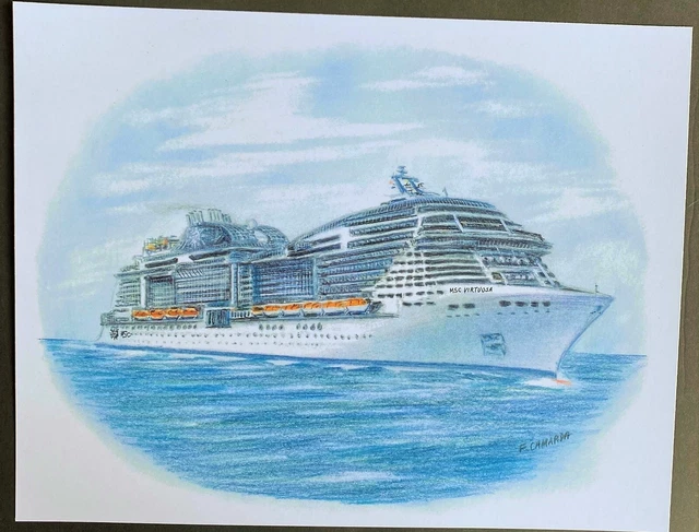 ORIGINAL ART WORK ... MSC VIRTUOSA... MSC... cruise ship. 2021 £14.81 ...