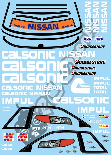 1/10 DECAL JTCC Set Nissan Skyline GT-R Calsonic R32 1991 Tamiya TA01 TA02 TT01 £23.85 - PicClick UK