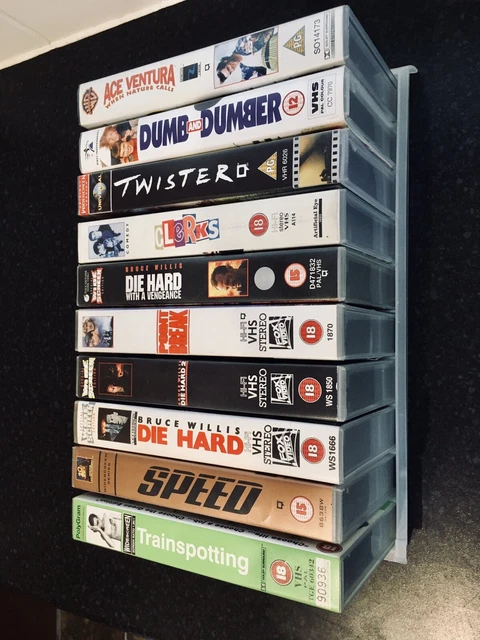 VHS TAPE RACKS - Video Cassette Tape Display - Vintage Retro Shelf VHS ...