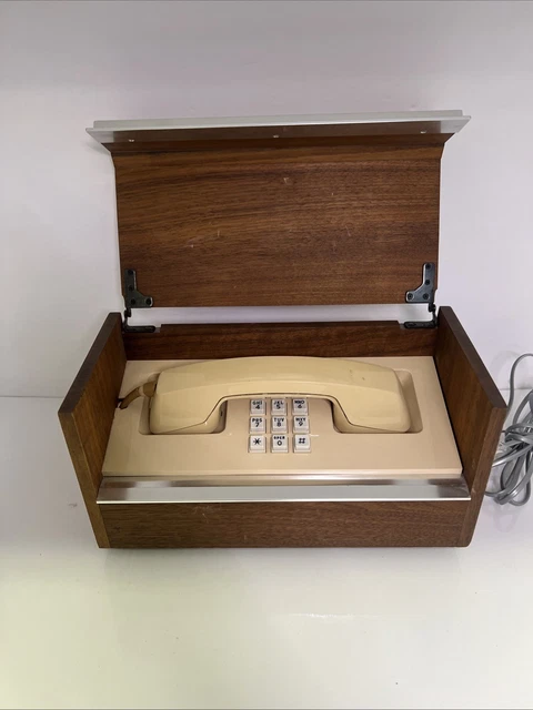 WESTERN ELECTRIC WOODEN Box Hidden Push Button Dial Telephone Vintage ...