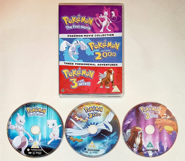 POKEMON MOVIE COLLECTION DVD The First Movie + 2000 + 3 UK Region 2 Set ...