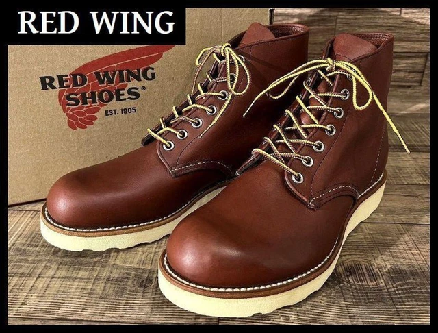 RED WING BOOTS 9105 Plain Toe US:7.5D Leather Reddish Brown 035572d £ ...