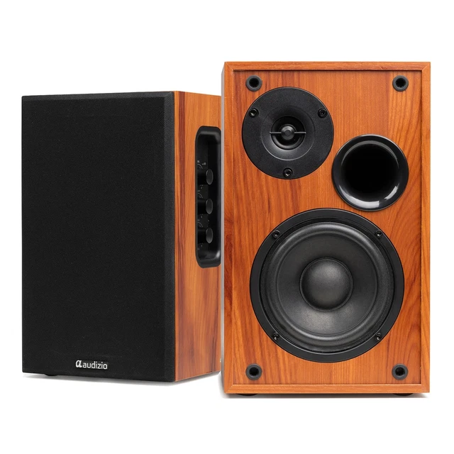 AUDIZIO KS02 ACTIVE Bookshelf Speaker Set 80W BT Wood £99.95 - PicClick UK