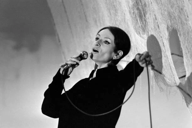 BARBARA SINGING ON the set of the show 'La Grande Farandole' April- Old ...