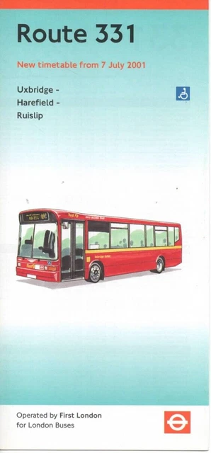 LONDON TRANSPORT BUS Timetable - 331 - Uxbridge-Harefield-Ruislip ...
