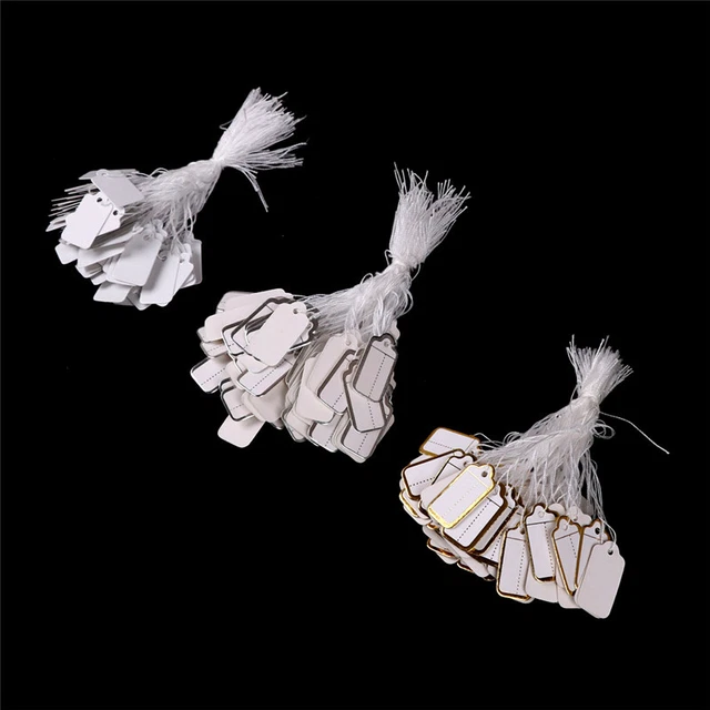 100X LABELS TIE String Strung Price Tickets Jewelry Watch Clothing ...