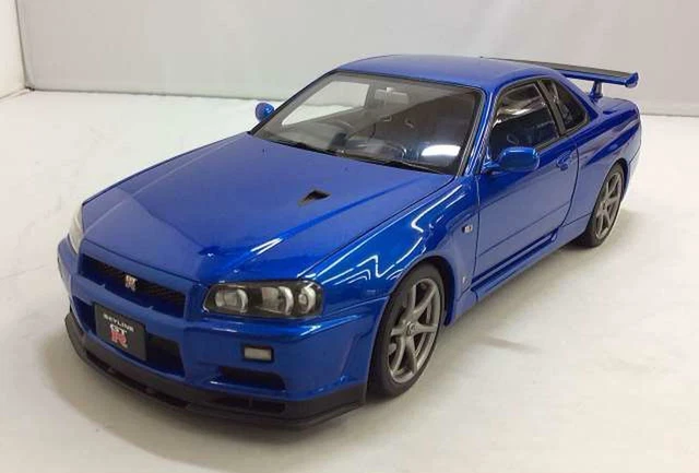 AUTOART 1/18 NISSAN Skyline GT-R (R34) V-SPEC II Bayside Véhicule Bleu 77408/box EUR 455,48 ...