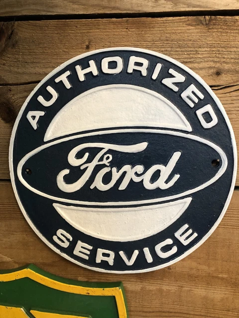 FORD AUTHORIZED SERVICE cast iron Sign - Mancave / Automobilia / Garage ...