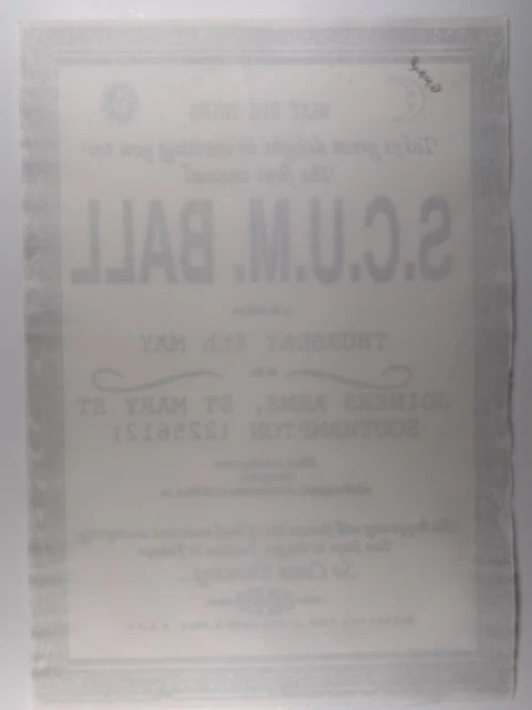ORIGINAL 1980S S. C. U. M.Ball Affiche Joiners Bras Southampton Next ...