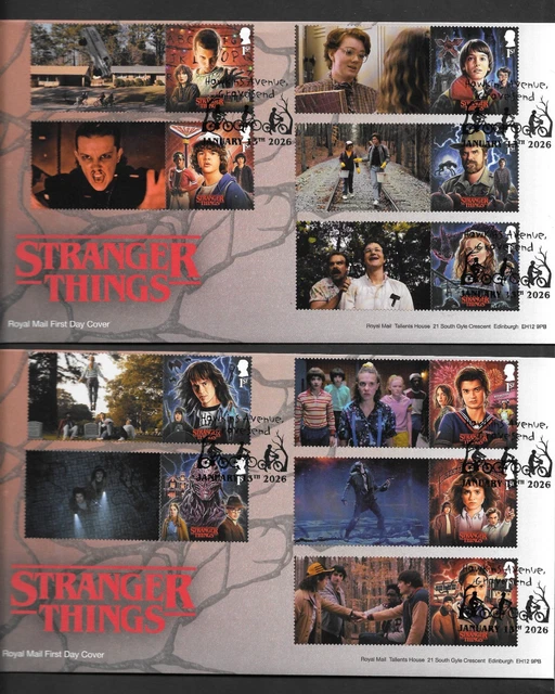 GB RM 2026 Stranger Things Collector Sheet P/M X2 FDC+ empty sheet £22. ...