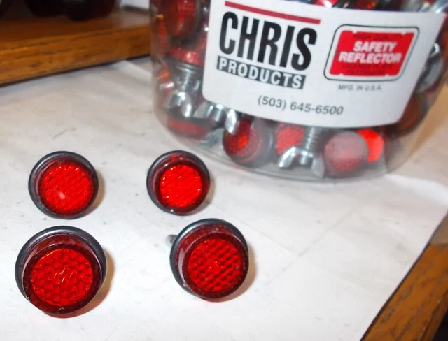 NOS CHRIS PRODUCTS CH150R (4-PK) Safety Mini-Reflectors Red (MISC/GREEN ...