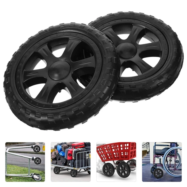 2 PCS COLLAPSIBLE Shopping Cart Folding Wagon Replacement Wheels ...