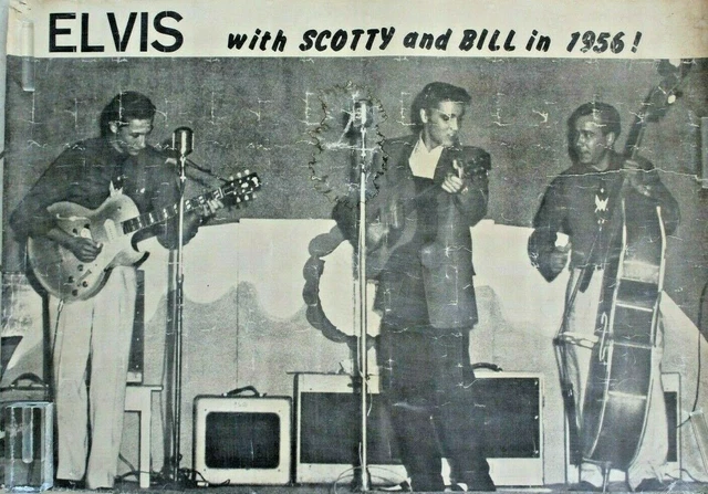 ANCIENNE AFFICHE ORIGINALE, Elvis with Scotty and Bill in 1956! USA ...