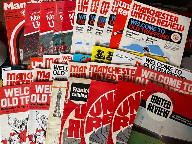 MANCHESTER UNITED FOOTBALL programmes 1967-1978, Home & Away, X32, Used ...