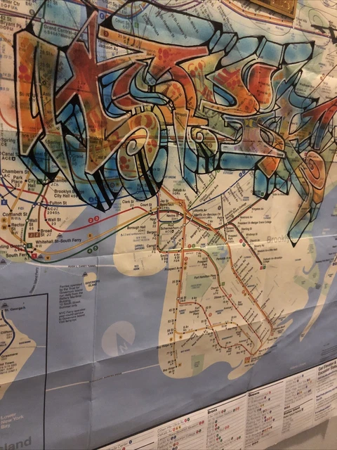 GRAFFITI NYC OFFICIAL Subway Map BY TOPIK TSK RTH £61.18 - PicClick UK