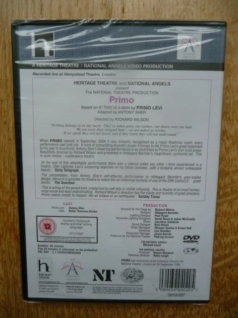 PRIMO - THE National Theatre Production Antony Sher - New & Sealed Dvd ...
