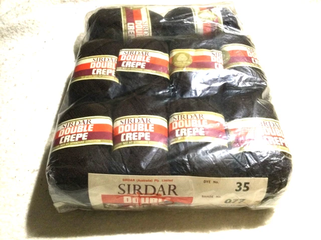 YARN -SIRDAR DOUBLE Crepe 50g x 10 100% wool Brown 6 ply Original ...