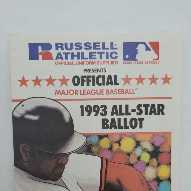 BULLETIN DE VOTE vintage rare 1993 MLB All Star Game - Baltimore Oriole ...