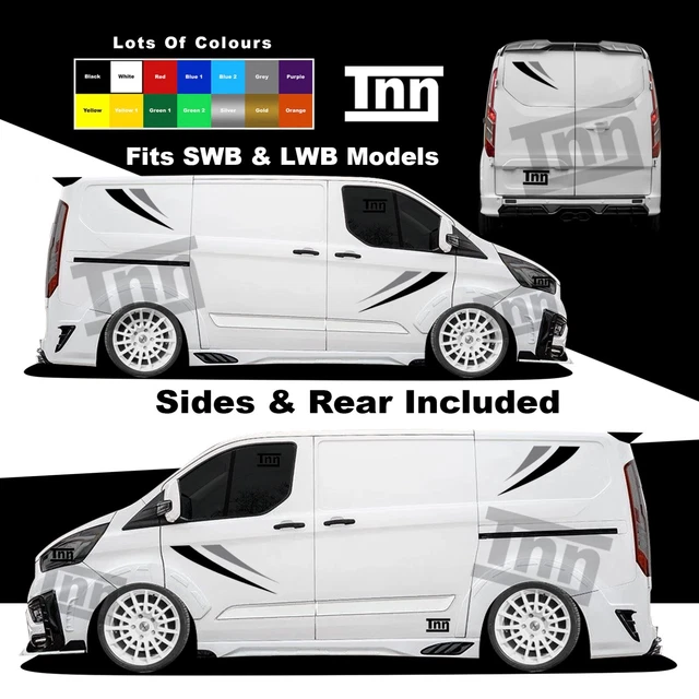 FORD TRANSIT CUSTOM Msport Side Stripe Kit Decals Stickers Decals Ms Rt ...