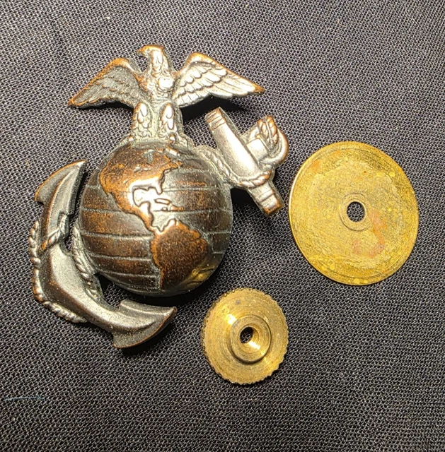 WWII USMC MARINE Corps EGA Enlisted Cap Hat Badge Bronze £45.08 ...