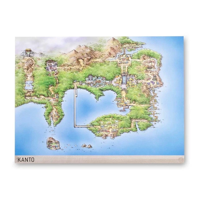 POKÉMON REGION MAPS Kanto Region Poster Home Decor Pokémon Center ...