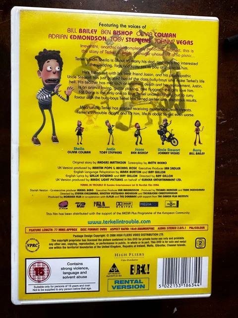 TERKEL IN TROUBLE DVD 2006 Culte Animé Film Largeur / Bill Bailey ...