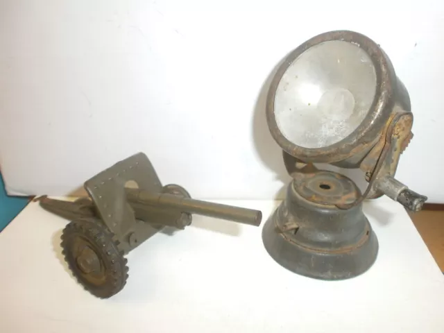 KONVOLUT ALTE HAUSSER Elastolin Blech Kanone Pak Scheinwerfer für ...