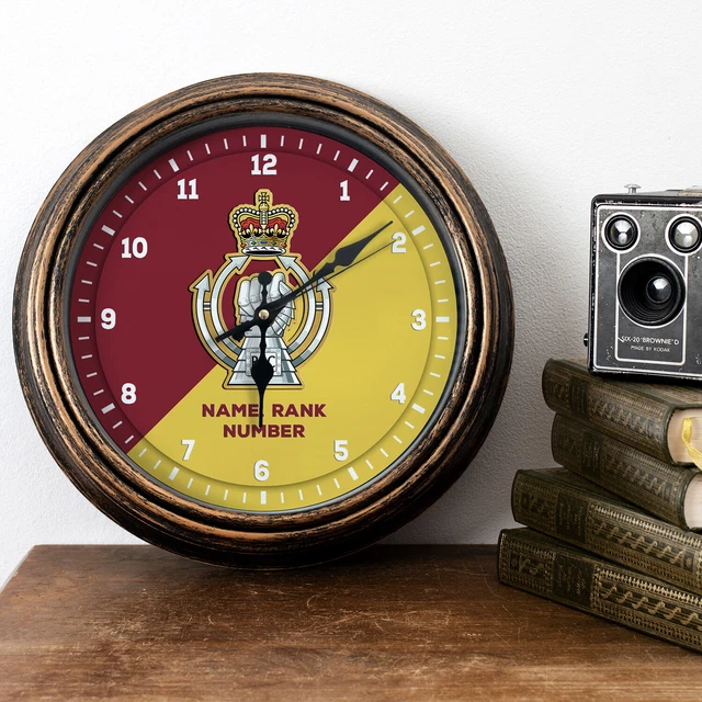 PERSONALISED MILITARY CLOCK Royal Armoured Corps Round Hanging Wall ...