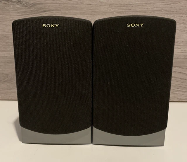 SONY BOOKSHELF SPEAKERS Wired Audio System Vintage Retro Silver Grey ...