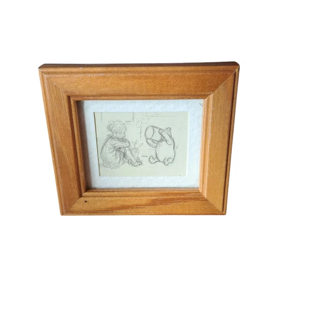 SMALL WINNIE THE Pooh Pencil Drawing 8cm x 7.5cm £6.08 - PicClick UK