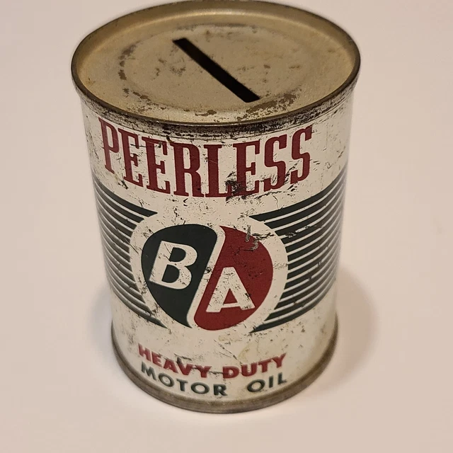 BA BRITISH AMERICAN OIL COMPANY HEAVY DUTY MOTOR OIL CAN 4 OZ. COIN ...