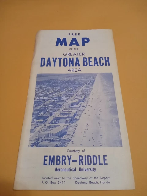 1970'S MAP OF Great Daytona Beach Area Embry-Riddle Aeronautical ...