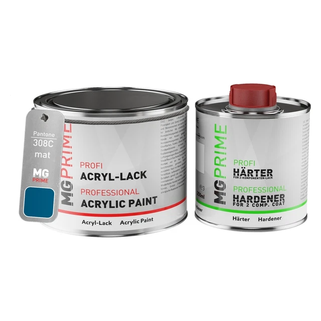 PANTONE 308C BLUE Peinture acrylique mate Pot de 0,75 litre, durcisseur ...