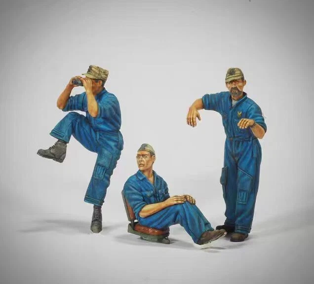 1/35 SCALE US Navy Crew Figures Resin Model Kit 3 Figure Set ...