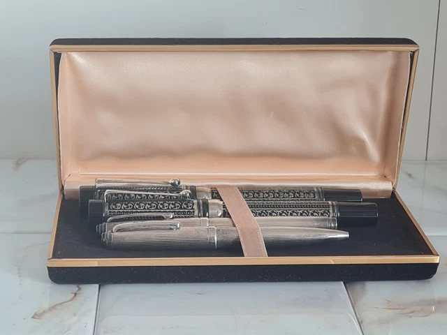 LABAN & SOPRANE Parure de deux stylos à plumes, un roller et stylo à ...