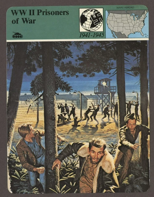 WW II PRISONERS of War Story of America World War II History Card EUR 6 ...