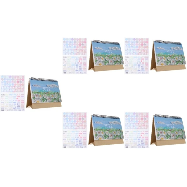 5 PC CALENDARIO Chic Scrivania Desktop 2022 Supporto Per Tavolo Ufficio ...