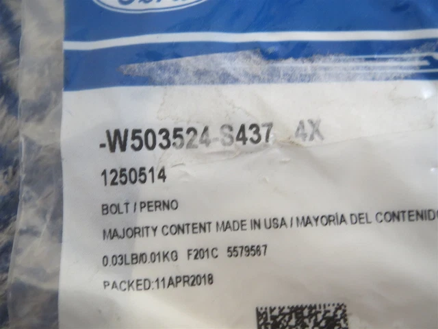NOS FORD HARDWARE Perno Parte Número W503524-S437 Lote De 4 Nuevo EUR 3 ...