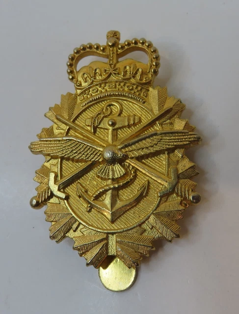 VINTAGE CANADIAN FORCES Tri-Services Army, Navy, Air Force Cap Badge ...
