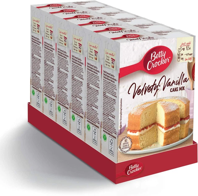 BETTY CROCKER VELVETY Vanilla Cake Mix 425g Pack of 6 £23.27 - PicClick UK