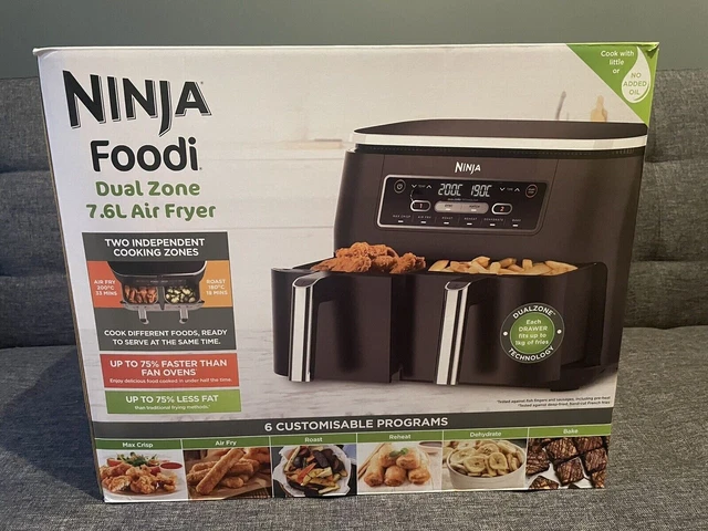 NINJA AF300UK 7.6L Foodi Dual Zone Air Fryer and Dehydrator £249.99 - PicClick UK