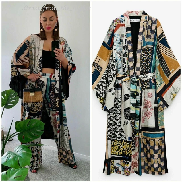 ZARA MULTICOLOURED PATCHWORK KIMONO - LIMITED EDITION Size M Ref:2866/ ...