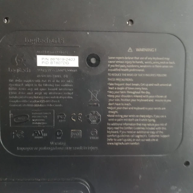 LOGITECH G15 GAMING Keyboard - LCD Screen Model Y-UG75 **Tested Great ...