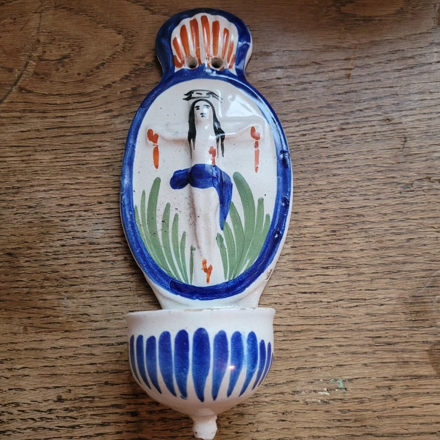 ANCIEN BÉNITIER 19ÈME faïence EUR 25,00 - PicClick FR