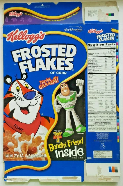 KELLOGG'S FROSTED FLAKES 2005 Empty Cereal Box Toy Story Advertisment ...