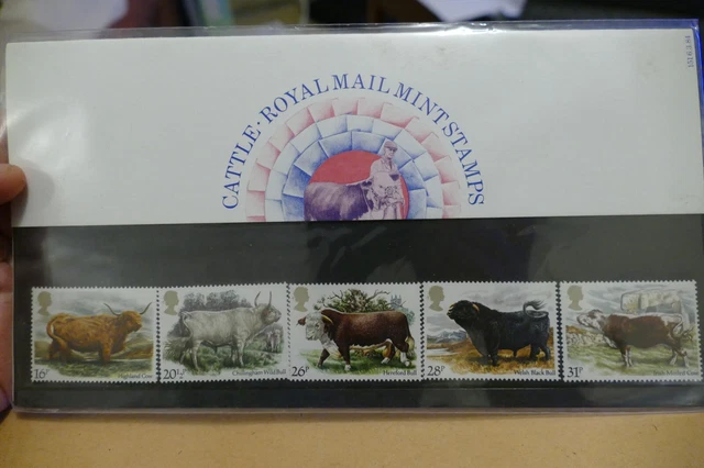 MINT FULL SET 5 Cattle animals British UK GB commemorative postage ...